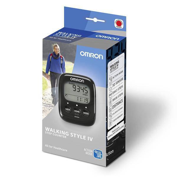 Omron HJ-325-EBK Walking Style IV Pedometer Step Counter - 3D Sensor